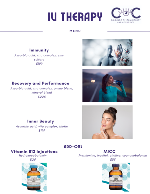 IV Therapy Menu | Colorado Ophthalmology and CosMEDics